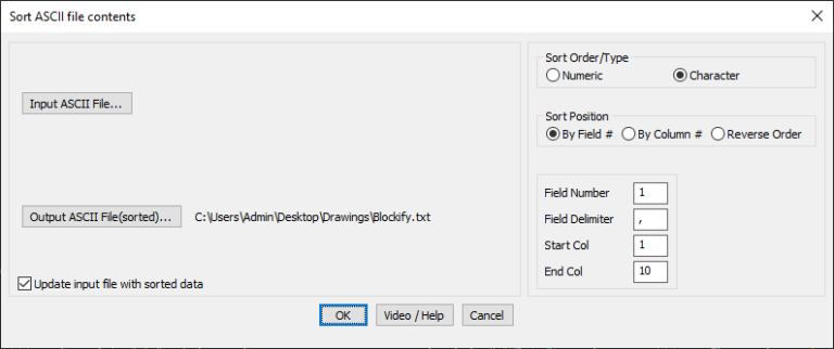 Sort ASCII Files: CP_FILESORT – CADPower Command - CADPower