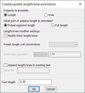Create/Update Length Annotation: CP_LENTEXT – CADPower Command - CADPower