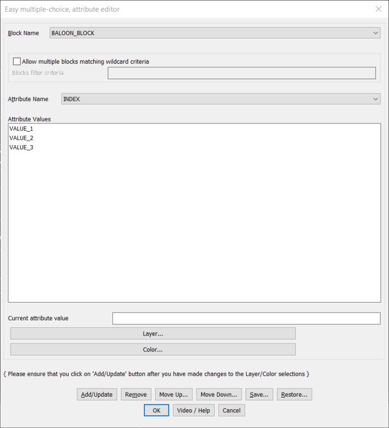 Change Block Layers/Color Based on Attribute Values: CP_EASYATTCLASS – CADPower Command - CADPower